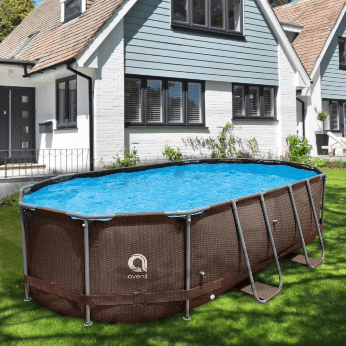 Avenli 14ft x 9ft x 39.5in Oval Steel Frame Above Ground Pool | OutdoorToys