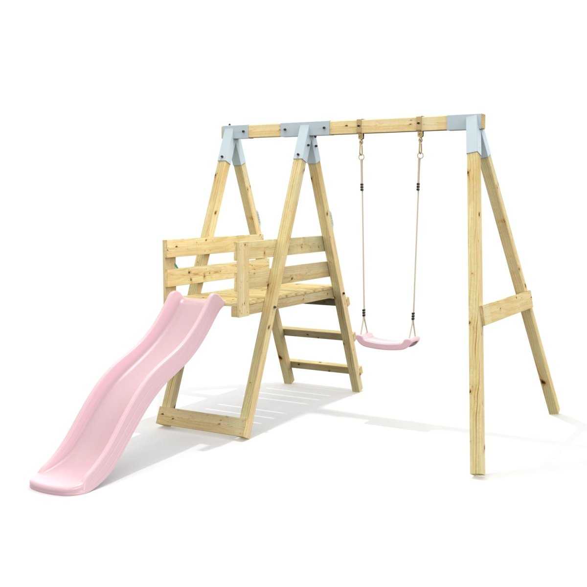 PolayPlay Premium Single Swing Set with Slide | OutdoorToys