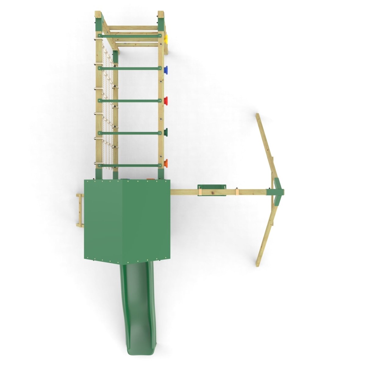 Rebo Climbing Frame with Single Swing and Slide plus Ninja Monkey Bars ...