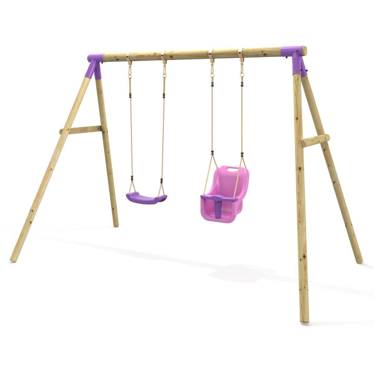 Rebo Double Swing Set - Luna Purple | OutdoorToys