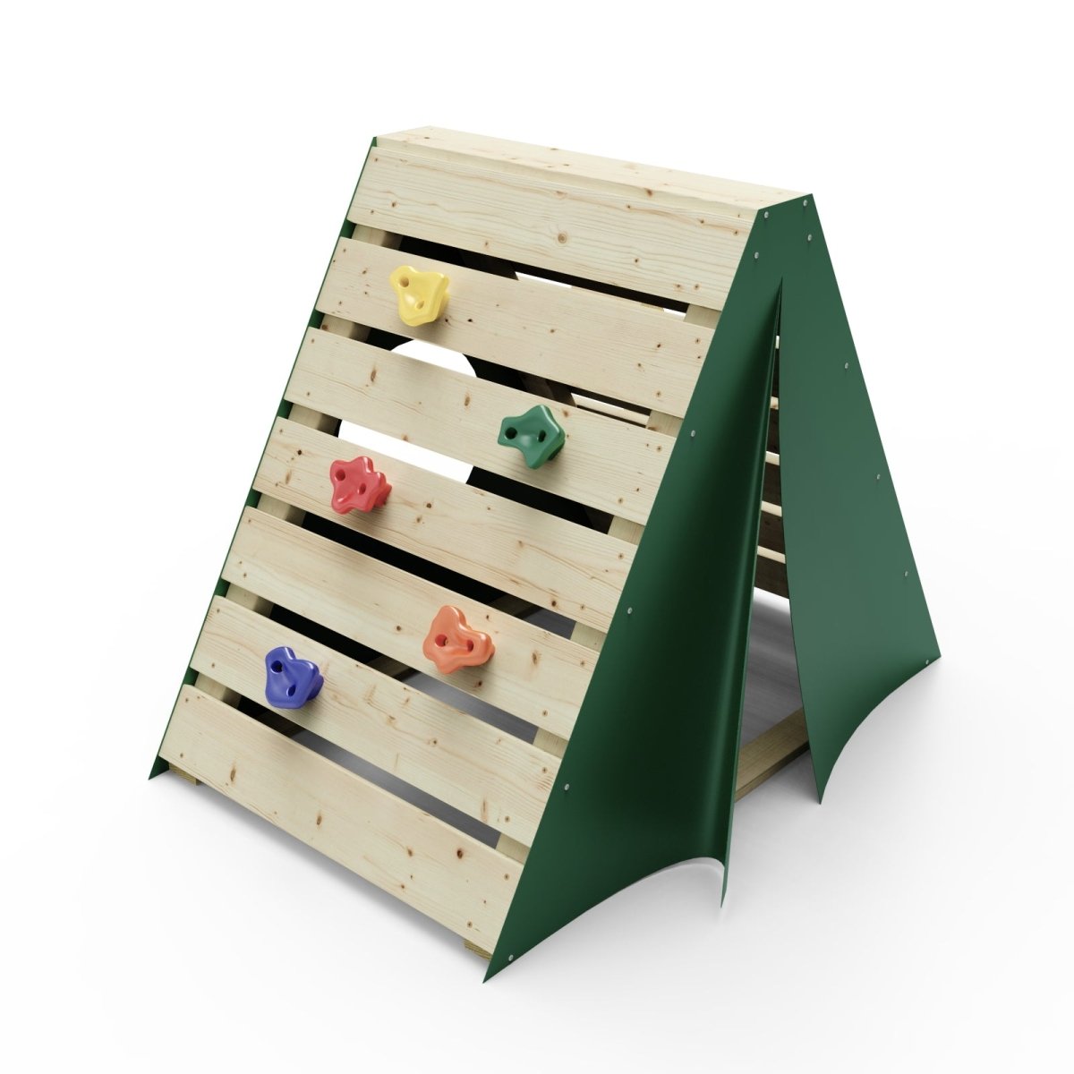 Rebo Mini Wooden Climbing Pyramid Adventure Playset - Green