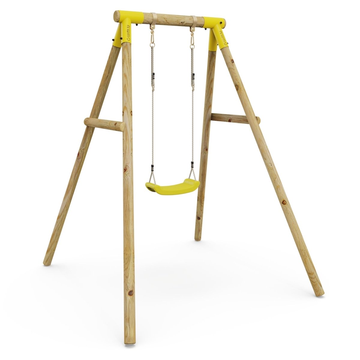 Rebo Wooden Single Garden Swing Set - Solar Yellow | OutdoorToys