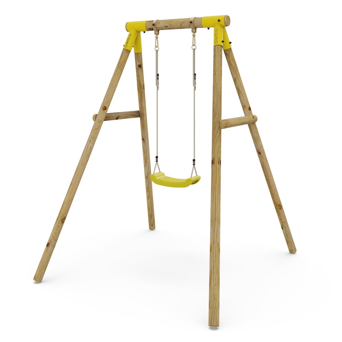 Rebo Wooden Single Garden Swing Set - Solar Yellow | OutdoorToys