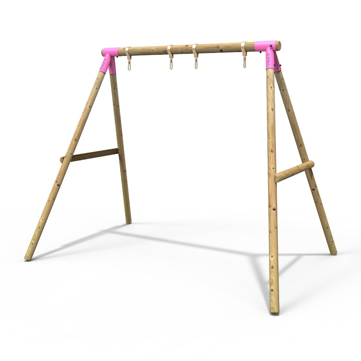 Rebo Wooden Garden Build a Swing Double Frame – Pink