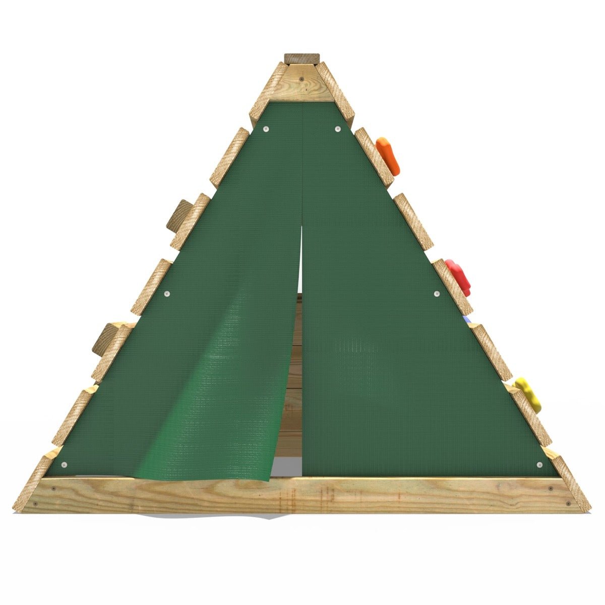 Rebo Mini Wooden Climbing Pyramid Adventure Playset - Green