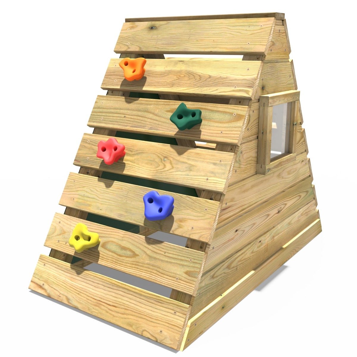 Rebo Mini Wooden Climbing Pyramid Adventure Playset - Green