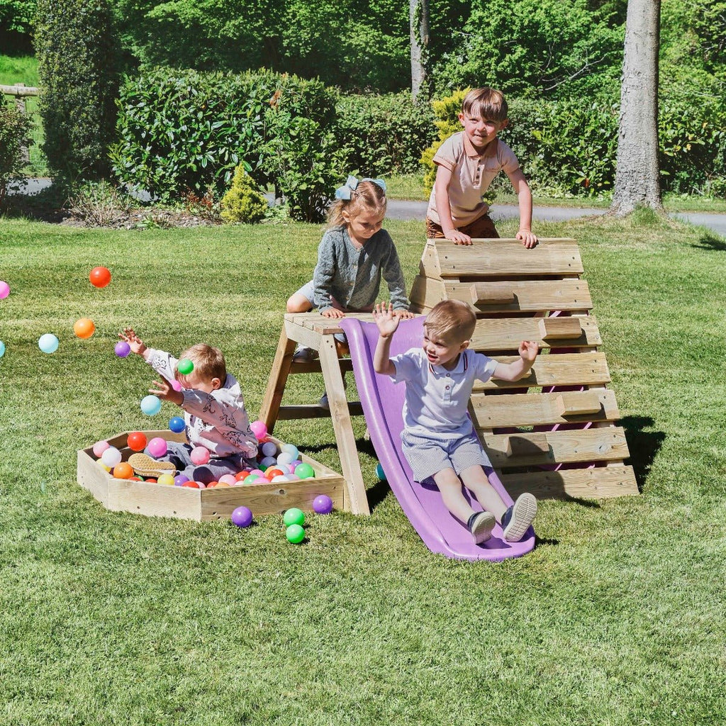 Rebo Mini Wooden Climbing Pyramid Adventure Playset - Green