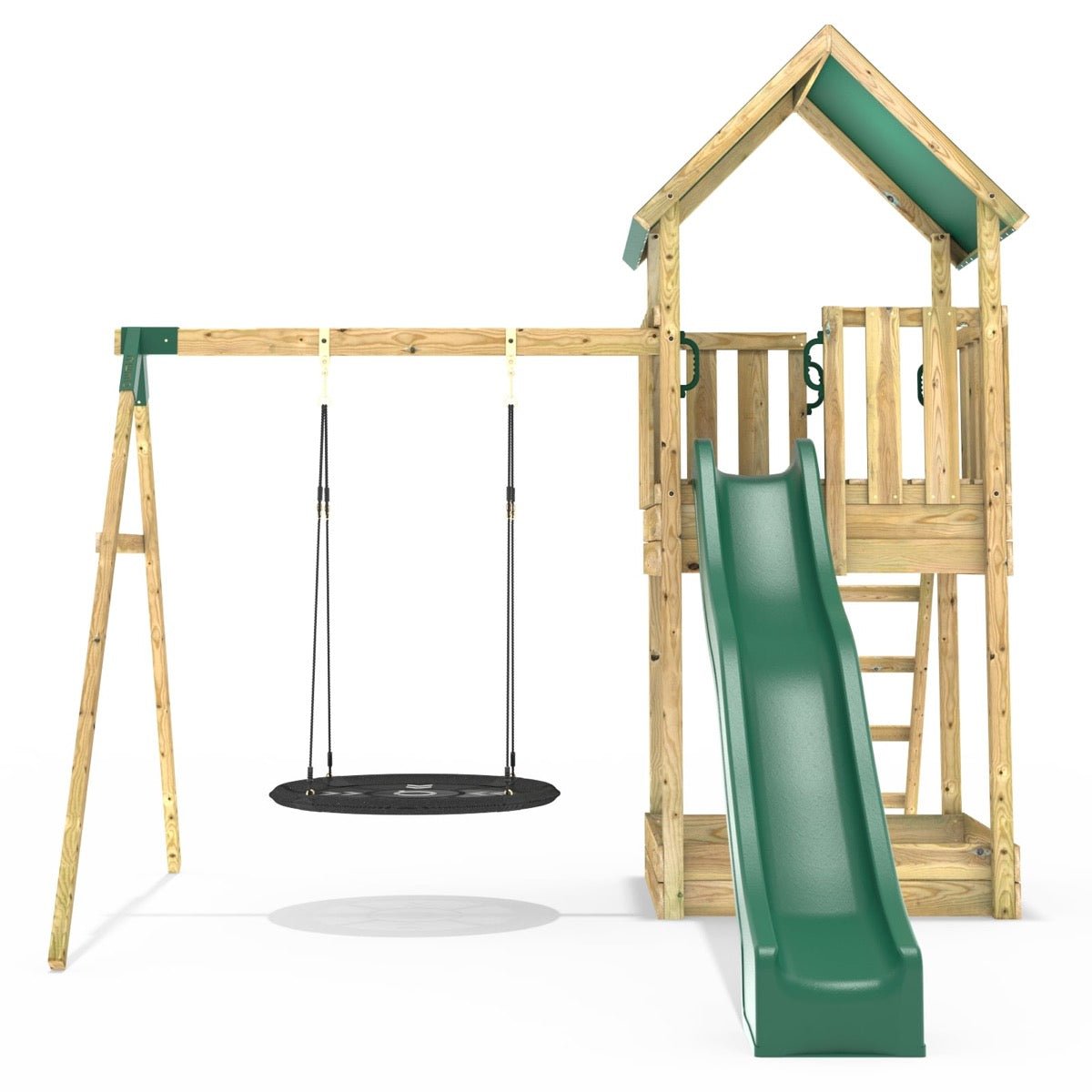 Rebo Charnwood Modular Wooden Climbing Frame & Swing
