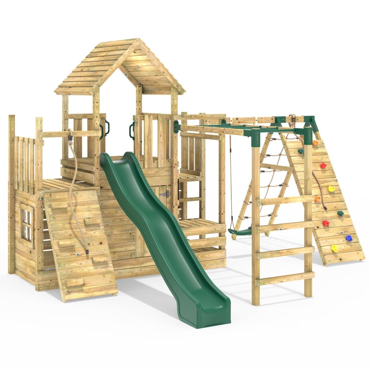 Rebo Modular Climbing Frame - M26 Swings, Monkey Bars & Den