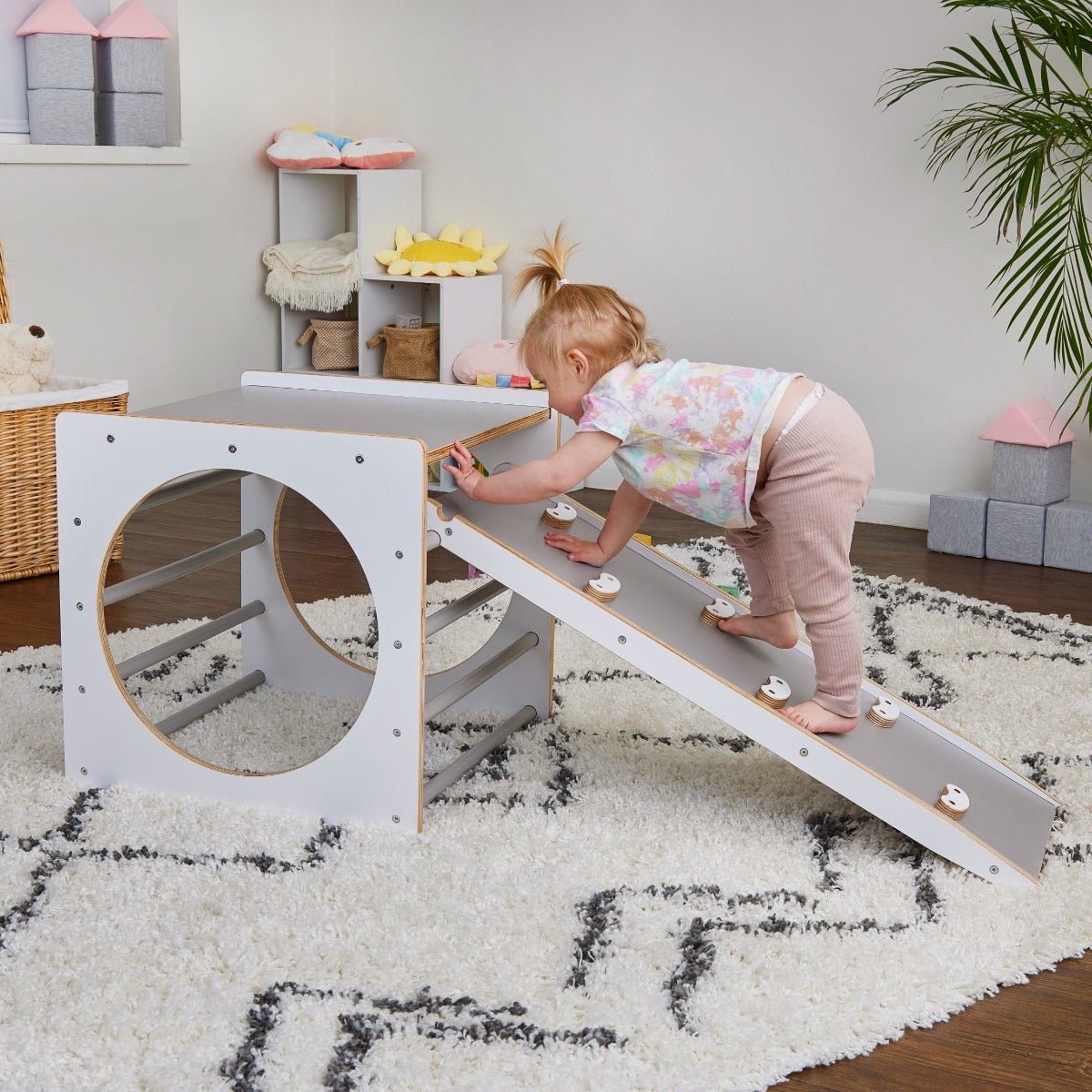 Rebo Pikler Style Climbing Cube & Ramp | OutdoorToys