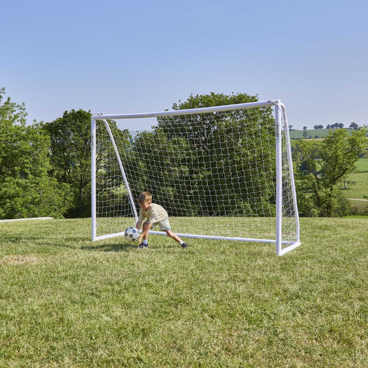 Rebo Portable PVC Locking Football Goal - 10 x 6.5FT